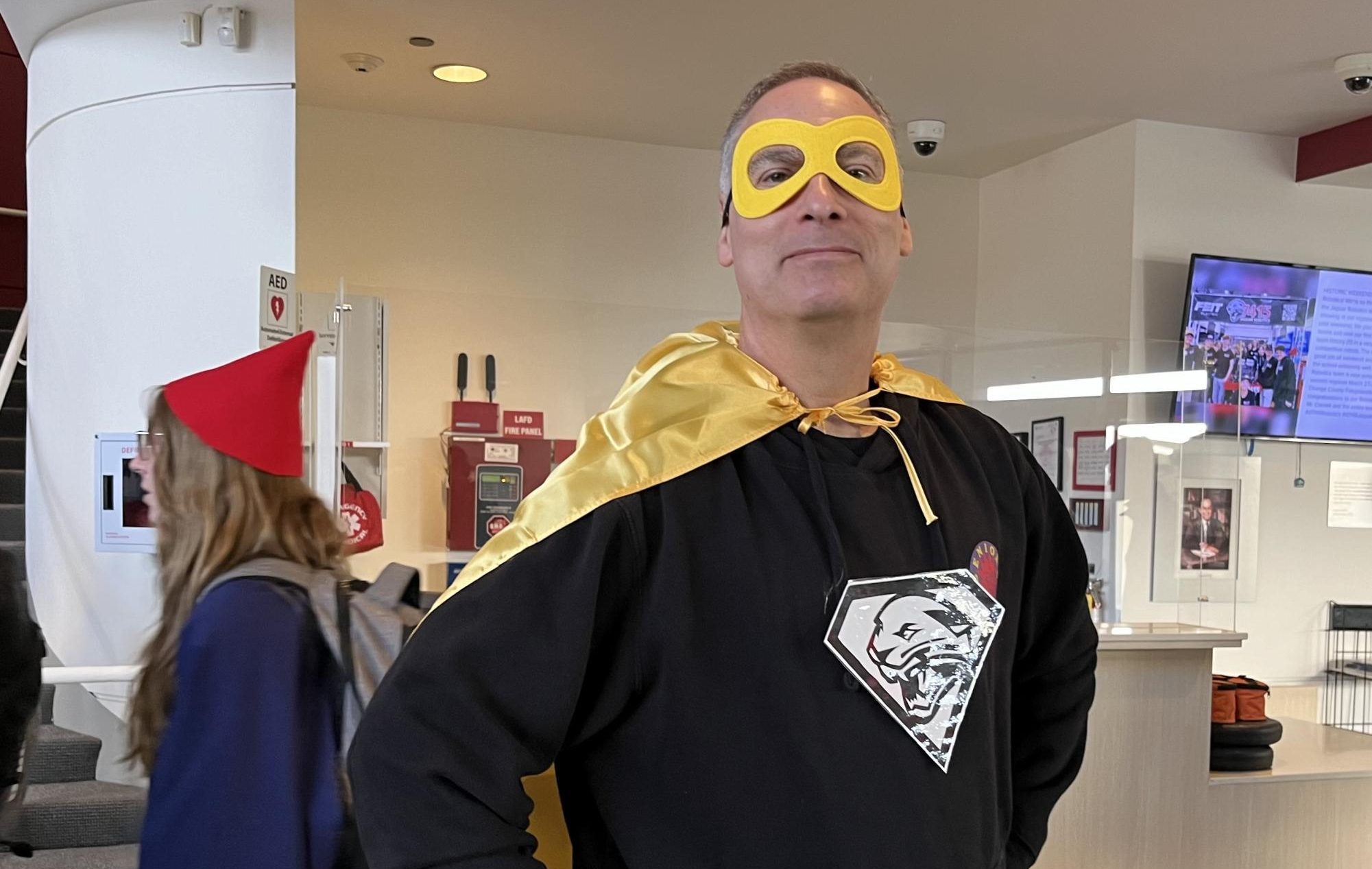 Dean of Students shows off the Purim spirit! – The Prowler